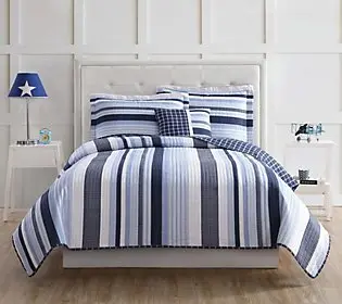 MY WORLD Mason Stripe Twin Quilt Set