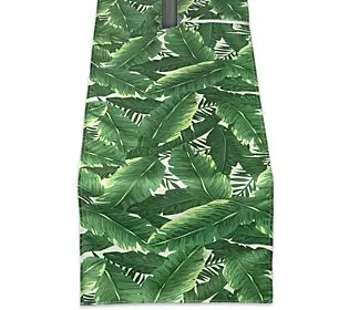 DESIGN IMPORTS Leaf Outdoor Table Runner W/zip 4' X 108
