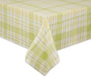 DESIGN IMPORTS 60' X 84' Lemon Bliss Plaid Tabl Ecloth