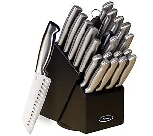 OSTER Baldwyn 22-piece Cutlery Set With Wood Bl Ock