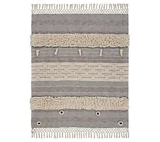 OX BAY TRADING CO. Ox Bay Trading Neutral Eclectic Overtufted Thro Blanket