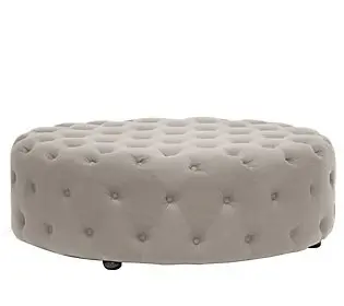 BAXTON STUDIO Cardiff Linen Modern Tufted Ottom An