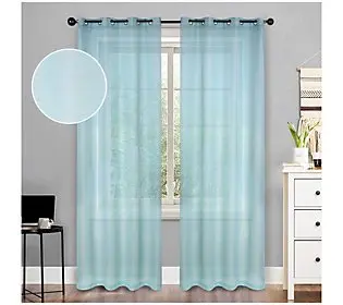 SUPERIOR Jaxon Stripe Sheer Grommet Curtain Set, 52 X 96