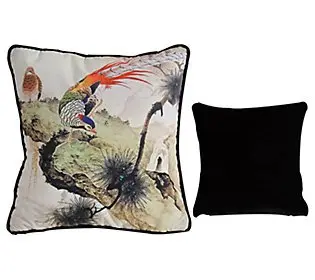 R. NEST Natural Bird Art Pillow