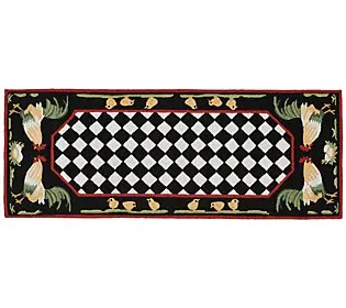 LIORA MANNE Frontporch Rooster In-out Rug Black 24' X 60