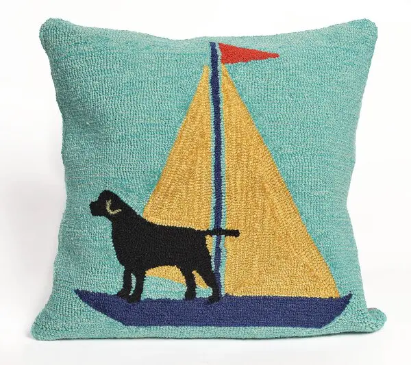 LIORA MANNE Frontporch Sailing Dog In/out Yello W 18' X 18