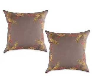 DESIGN IMPORTS Set Of 2 Shimmering Leaves Pillo W Covers