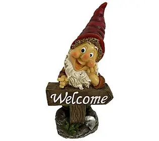 SANTA'S WORKSHOP Swi Garden 13' Solar Welcome Gnome