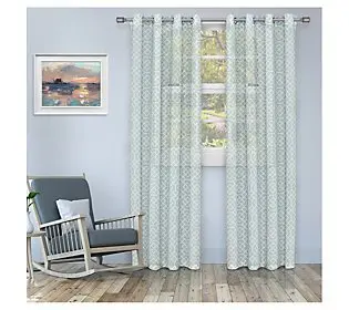 SUPERIOR Honeycomb Semi-sheer Grommet Curtain S Et 52 X 96