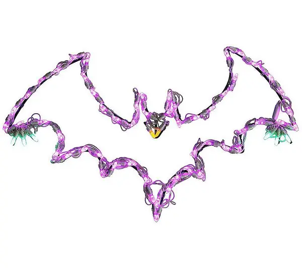 HAUNTED HILL FARM Halloween Led Lights, Set Of Flying Bats
