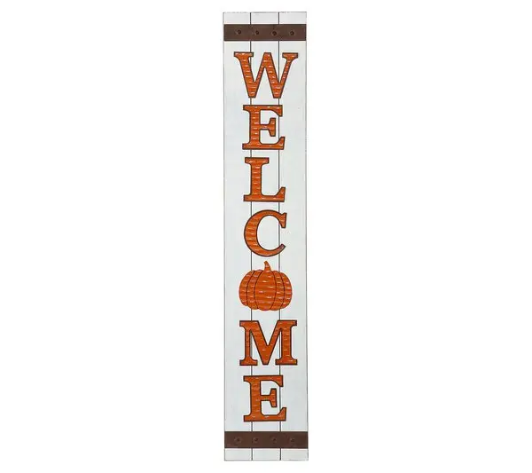 GLITZHOME 3d Pumpkin Welcome Fall Porch Sign