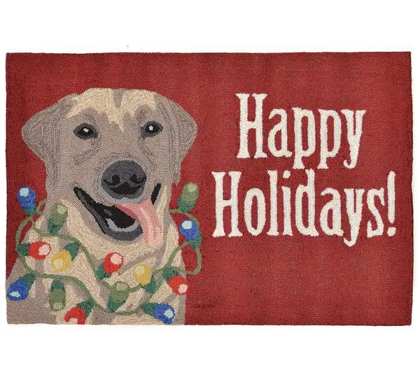 LIORA MANNE Frontporch Happy Holidays Rug Red 3 0'x48