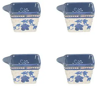 TEMP-TATIONS Floral Lace Basketweave Set Of 10-oz Ramekins