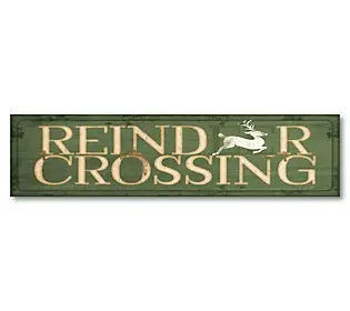 COURTSIDE MARKET Reindeer Crossing 6x24 Wooden Anel