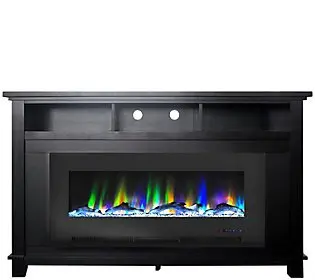 CAMBRIDGE San Jose Fireplace Tv Stand W/ Log Di Splay