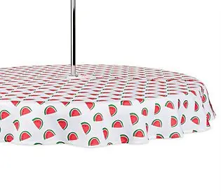 DESIGN IMPORTS Watermelon Print Tablecloth W/ Z Ipper 60' Round