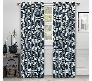 SUPERIOR Ribbon Blackout Grommet Curtain Panel Et, 52' X 96