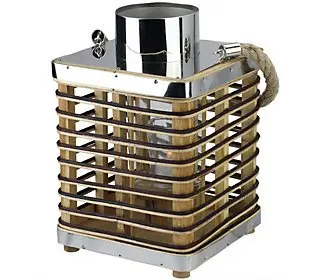 NORTHLIGHT Rustic Chic Rectangular Rattan Lante Rn