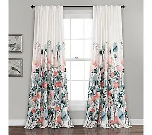 LUSH DECOR Zuri Flora Room Darkening 52' X 95' Window Pane S Lush Deco