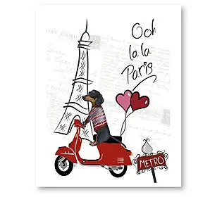 COURTSIDE MARKET Dachshund In Paris 16x20 Canva S Wall Art