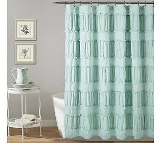 LUSH DECOR Nova Ruffle 72' X 72' Shower Curtain Lush De Cor