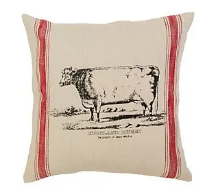 C&F HOME Cow Feed Sack Pillow
