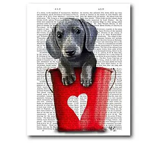 COURTSIDE MARKET Buckets Of Love Dachshund 16x2 0 Canvas