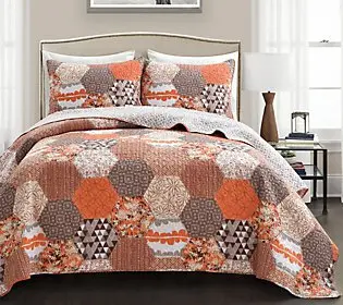 LUSH DECOR Briley 3-piece Full/queen Quilt Set Lush Dec Or