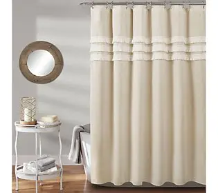 LUSH DECOR Ciel Tassel 72' X 72' Shower Curtain Lush De Cor