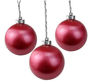 NORTHLIGHT Led Lighted Red B/o Christmas Ball O Rnament Lights