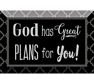 DEXSA COMPANY Dexsa God Has Great Plans Glass Plaque With Eas El 6'x4