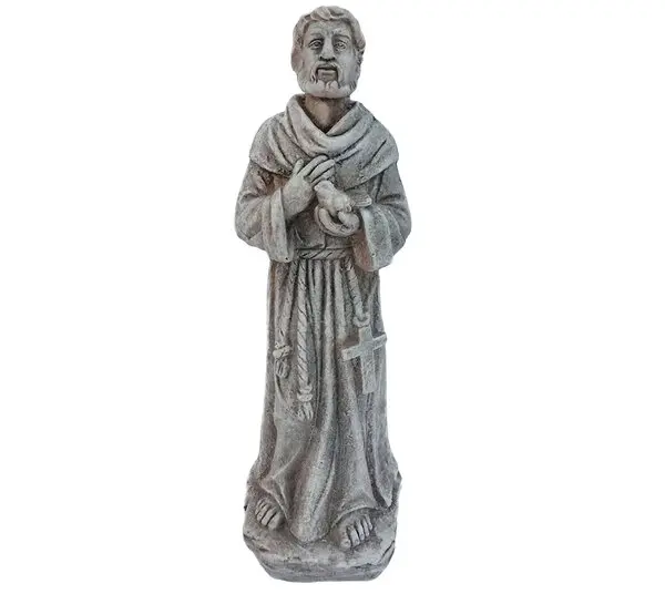 SANTA'S WORKSHOP Cold Cast St. Francis, Gray By