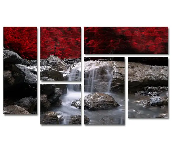 LAVISH HOME Philippe Sainte-laudy Red Vision 6-piece Print
