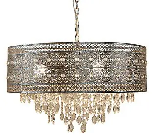 RIVER OF GOODS 24'w Polished Nickel And Crystal Chandelier