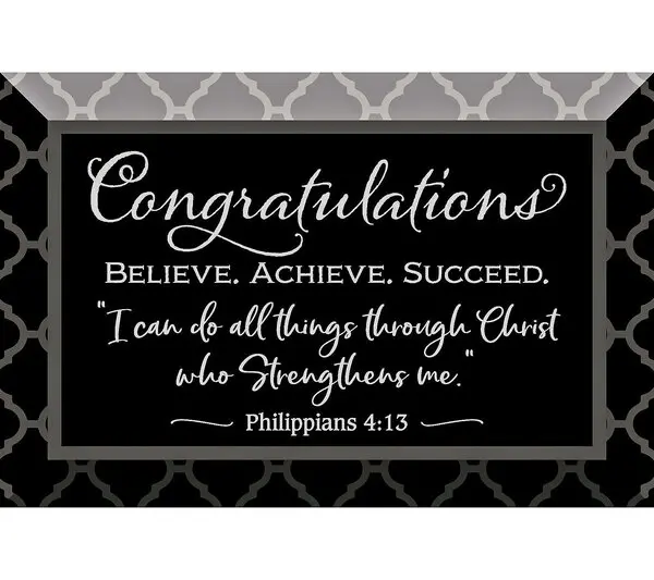 DEXSA COMPANY Dexsa Congratulations Glass Plaque With Easel 6 'x4