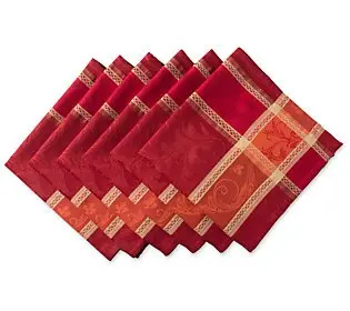DESIGN IMPORTS Set Of 6 Harvest Wheat Jacquard Loth Napkins