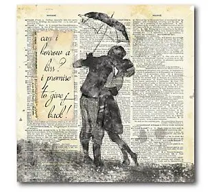 COURTSIDE MARKET Romance In The Rain I 16 X 16 Canvas Wall Art