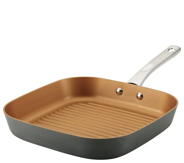 AYESHA CURRY 11.25' Hard-anodized Aluminum Deep Grill Pan