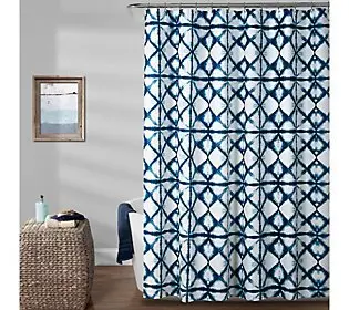 LUSH DECOR Geo Shibori 72' X 72' Shower Curtain Lush De Cor