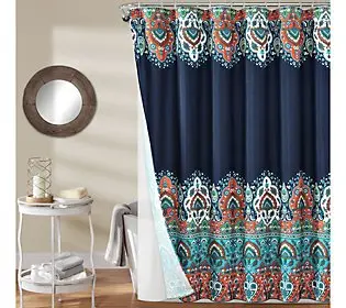 LUSH DECOR Bohemian Meadow 72' X 72' Shower Curtain 14-pie Ce Set