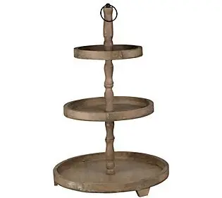 VALERIE PARR HILL Woodruff 3-tier Round Serving Tray Valerie