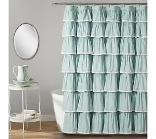 LUSH DECOR Lace Ruffle 72' X 72' Shower Curtain Lush De Cor