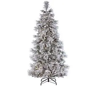 GERSON INTERNATIONAL 7ft. Pre-lit Lightly Flocked Snowbell Pine G Erson Co