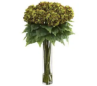 NEARLY NATURAL Hydrangea Silk Flower Arrangement Nearly Nat Ural