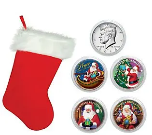 AMERICAN COIN TREASURES Santa Coin Collection In Christmas Stocking