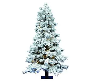 VICKERMAN 5' X 31' Flocked Spruce Tree Dura-lit Vicker