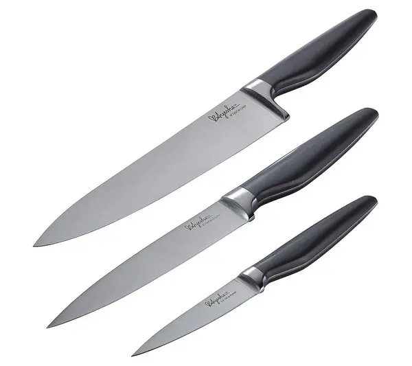 AYESHA CURRY 3-piece Japanese Steel Knife Set -charcoal Gray