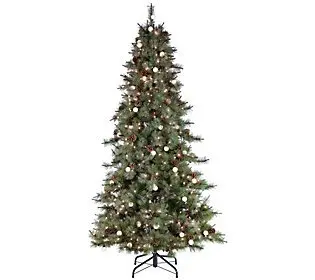 GERSON INTERNATIONAL 7.5' Pre-lit Mixed Needle Arcadia Fir Tree G Erson Co