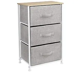 SORBUS Nightstand With 3 Drawers