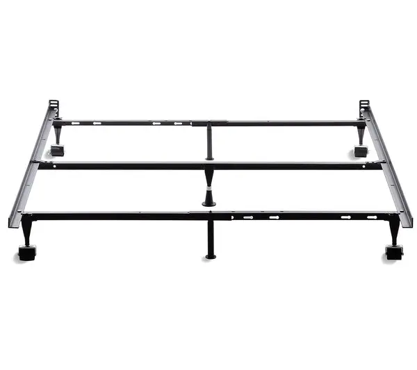BROOKSIDE Adjustable Metal Bed Frame Queen-twin-glides
